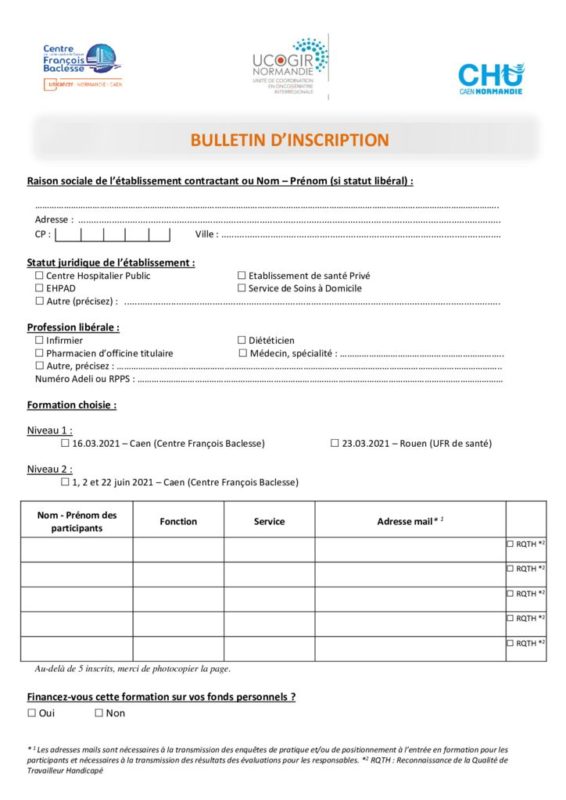 bulletin inscription N1+N2 - OncoNormandie