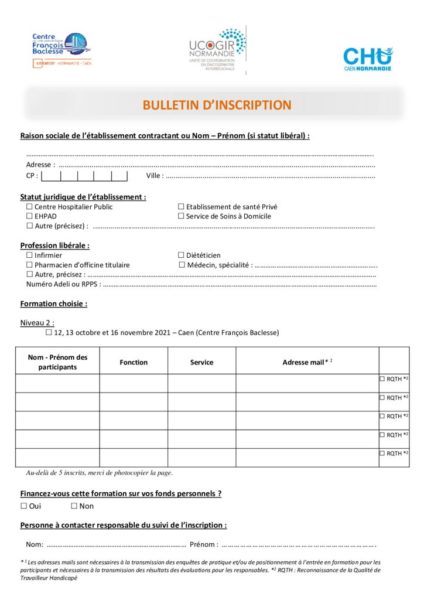 bulletin inscription N2 - OncoNormandie